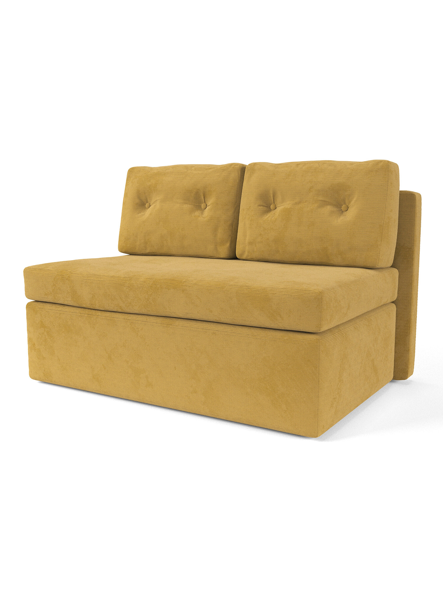 Мини диван раскладной Soft Element Лукас Yellow, двухместный в гостиную, велюр, стиль скандинавский лофт