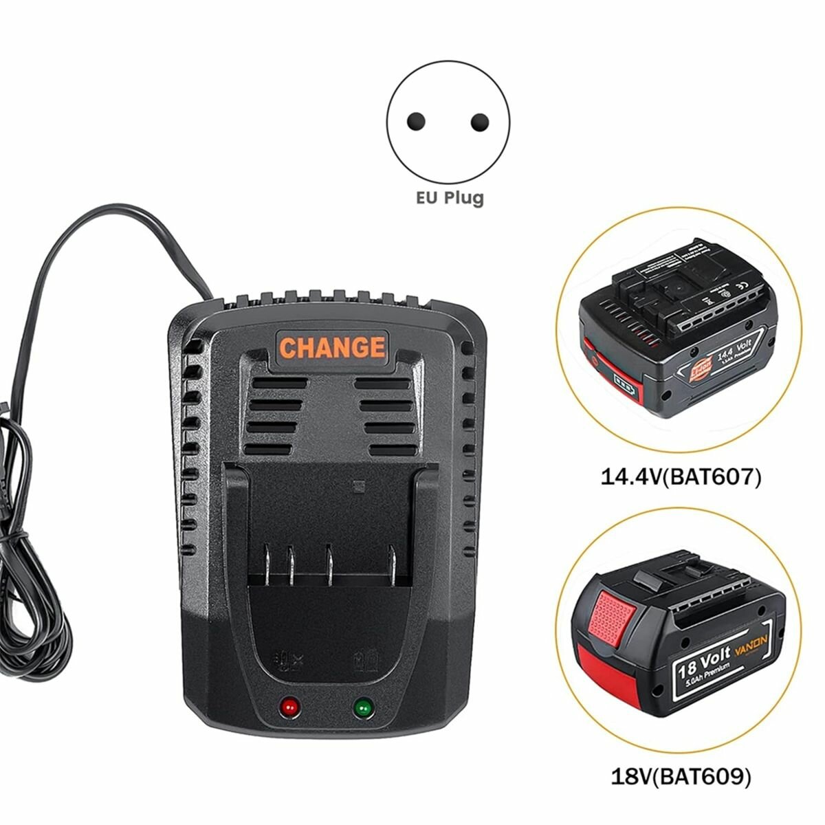 Зарядное Устройство для BOSCH 18V 14.4V Tool Batterys Charging BAT609 EU