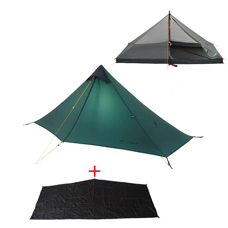 Палатка 3F UL Gear LanShan 1 Plus, темно-зеленый