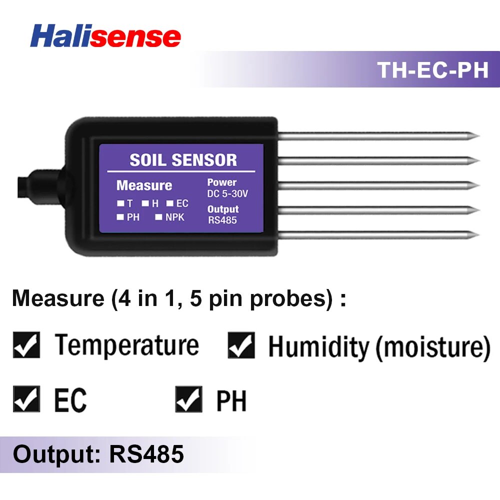 RS485 Modbus датчик почвы 7 в 1 TH-EC-PH