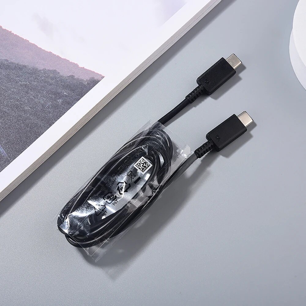 Кабель Samsung 45W 1M 5A PD Type-C - Type-C для сверхбыстрой зарядки Galaxy S25 S24 S23 Black No Box