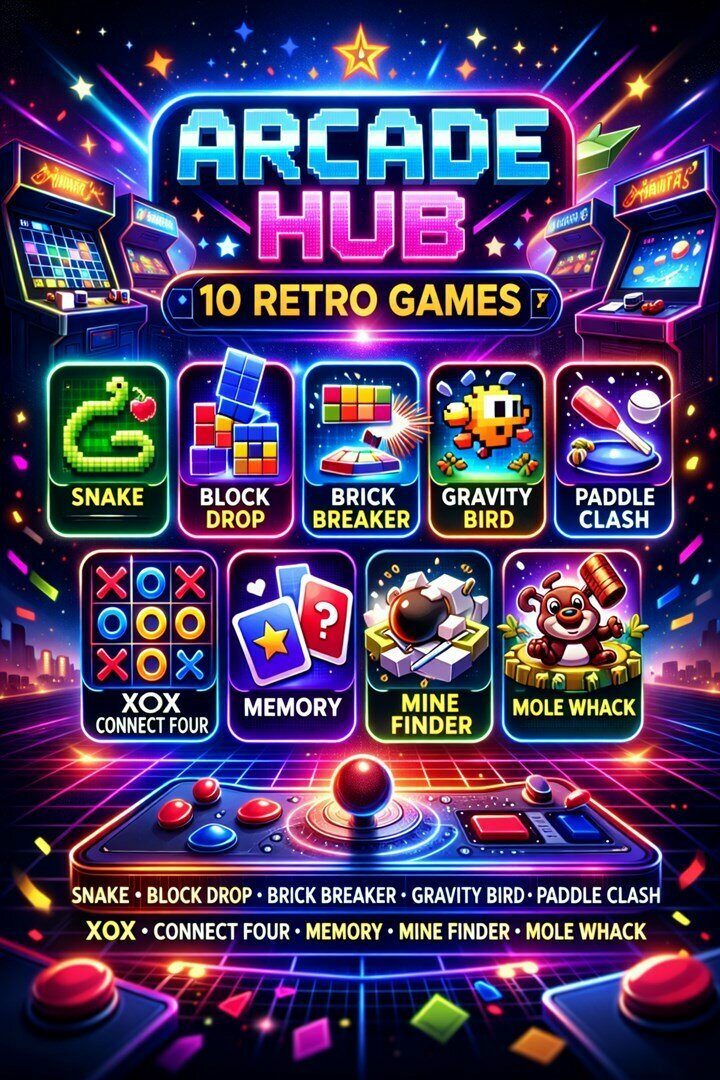 Arcade Hub - 10 Retro Games (10 in 1) — ключ активации Xbox / Microsoft Store · Xbox · цифровой ключ · любой регион