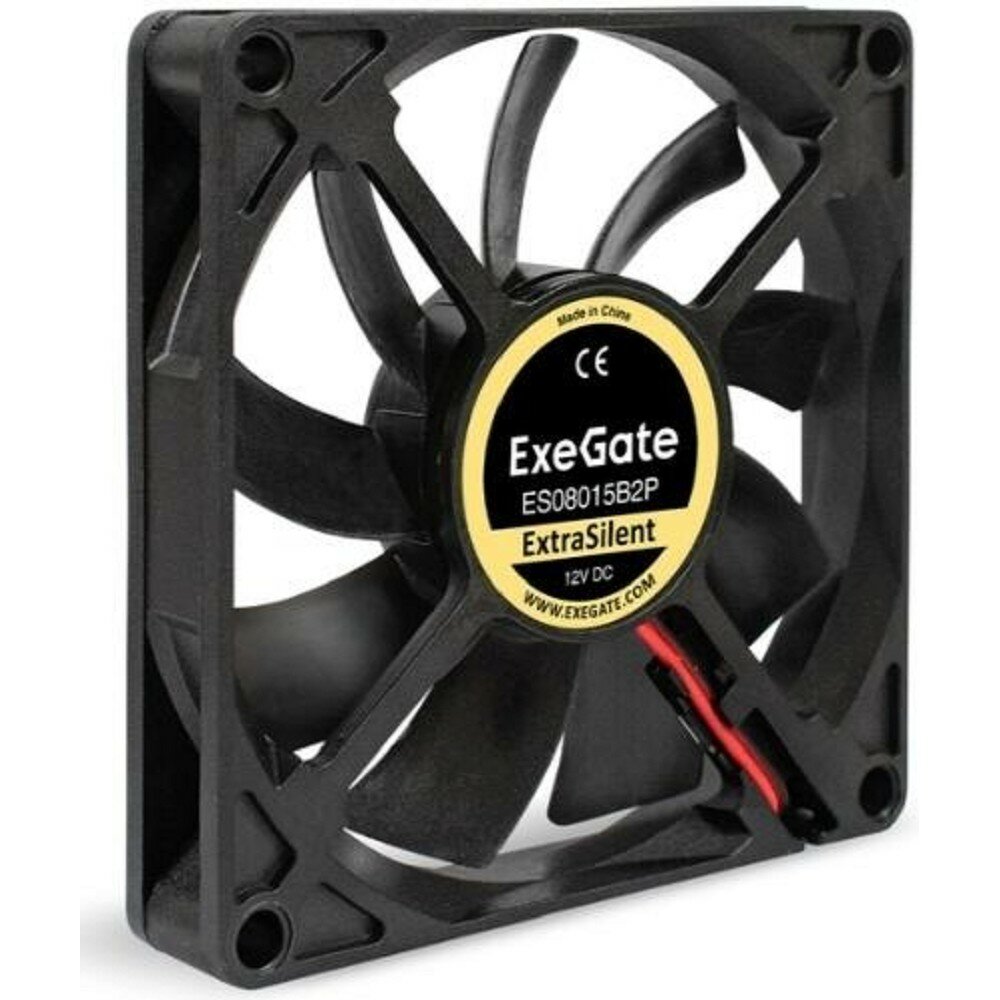 Корпусный вентилятор ExeGate ES08015B2P 1700RPM 80x80x15 мм, 1 шт