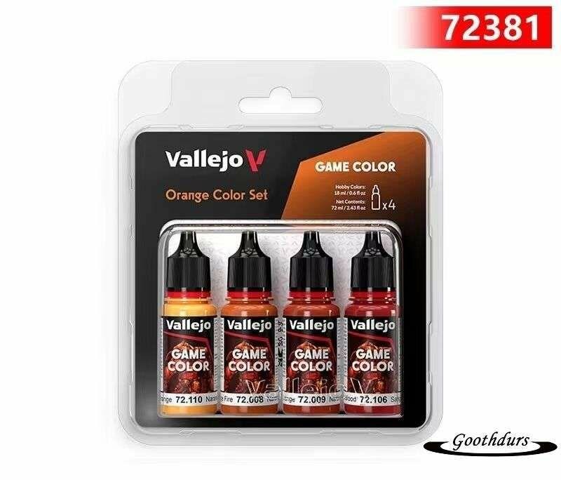 Краски акриловые для моделирования Vallejo серии Game color - Orange Color Set 72381 (4 красок по 18 мл)