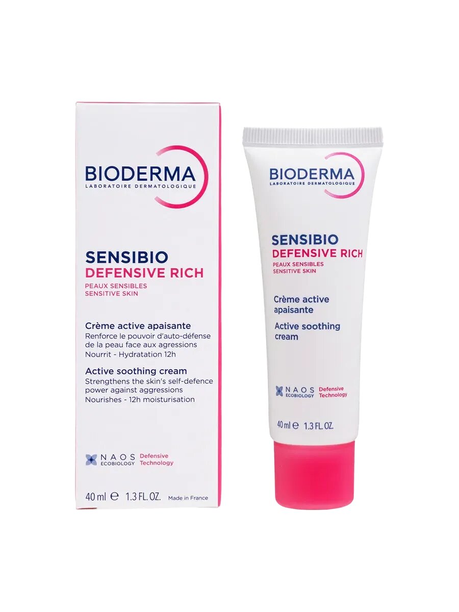 Bioderma Sensibio Defensive Крем насыщенный увлажняющий для чувствительной кожи лица 40 мл 1 шт