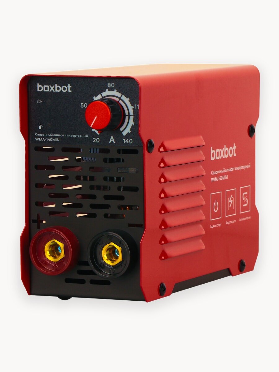Сварочный аппарат инверторный Boxbot, MMA, 140А, ПВ - 60%, горячий старт, форсаж дуги, антизалипание, WMA-140MINI