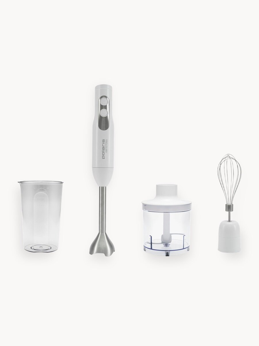 Блендер погружной Polaris PHB 1278 / 3 в 1: измельчитель, миксер, блендер, белый