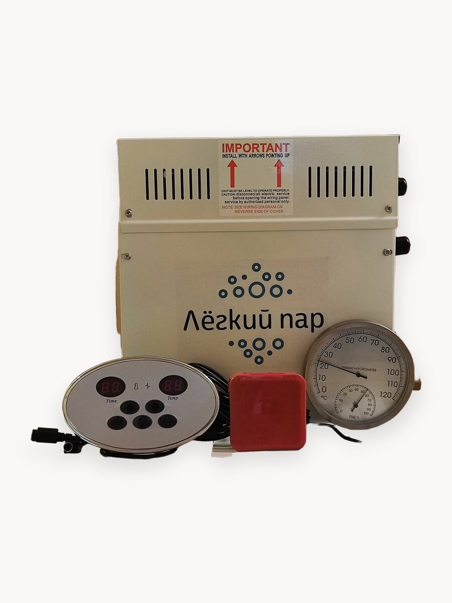 Парогенератор для бани, сауны, хамама Лёгкий пар СТ-30 (полный комплект) 3 кВт / до 8 мЗ / 220В