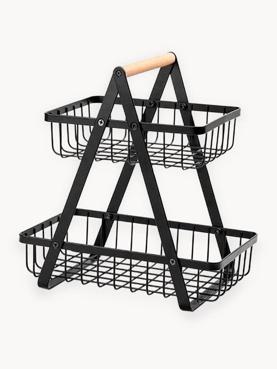 Фруктовница металлическая Ваза для фруктов Этажерка Корзина + сетка-фильтр для раковины