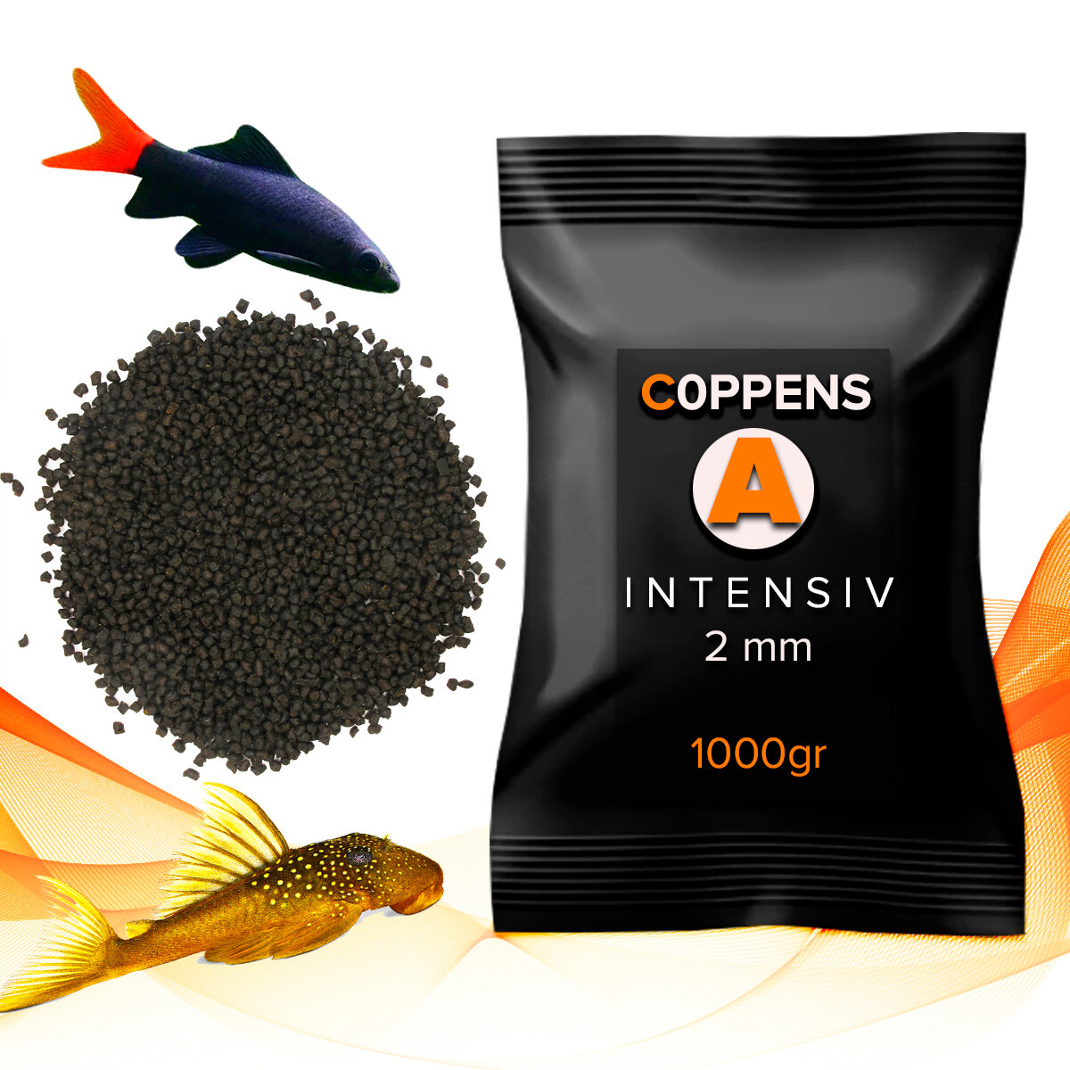 Coppens INTENSIV 2мм, 1000гр - тонущий корм для мелких сомов и донных рыб