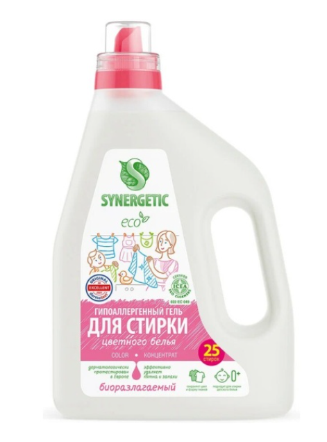 Гель для стирки Synergetic Color, 1,5 л