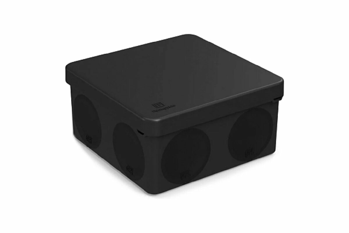 Промрукав Распределительная коробка для прямого монтажа HF безгалогенная черная 100х100х50