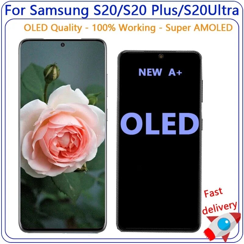OLED для Samsung Galaxy S20 G980F S20 Plus G985 G986F S20 Ultra G988F ЖК-дисплей с S20 Gray Frame