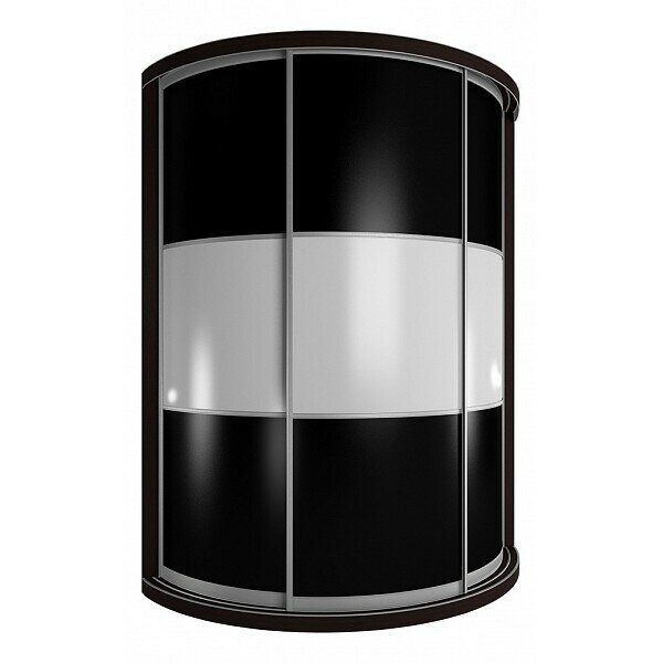 Радиусный шкаф-купе DoorDoor-11 венге / белый, черный 200х220х75 см, цвет на заказ