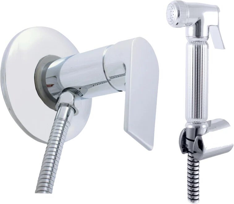 Гигиенический душ Rav Slezak Colorado CO147/1 встраиваемый, скрытого монтажа, со смесителем, хром, глянцевый, латунь, рычажный, смеситель для биде, с настенным держателем