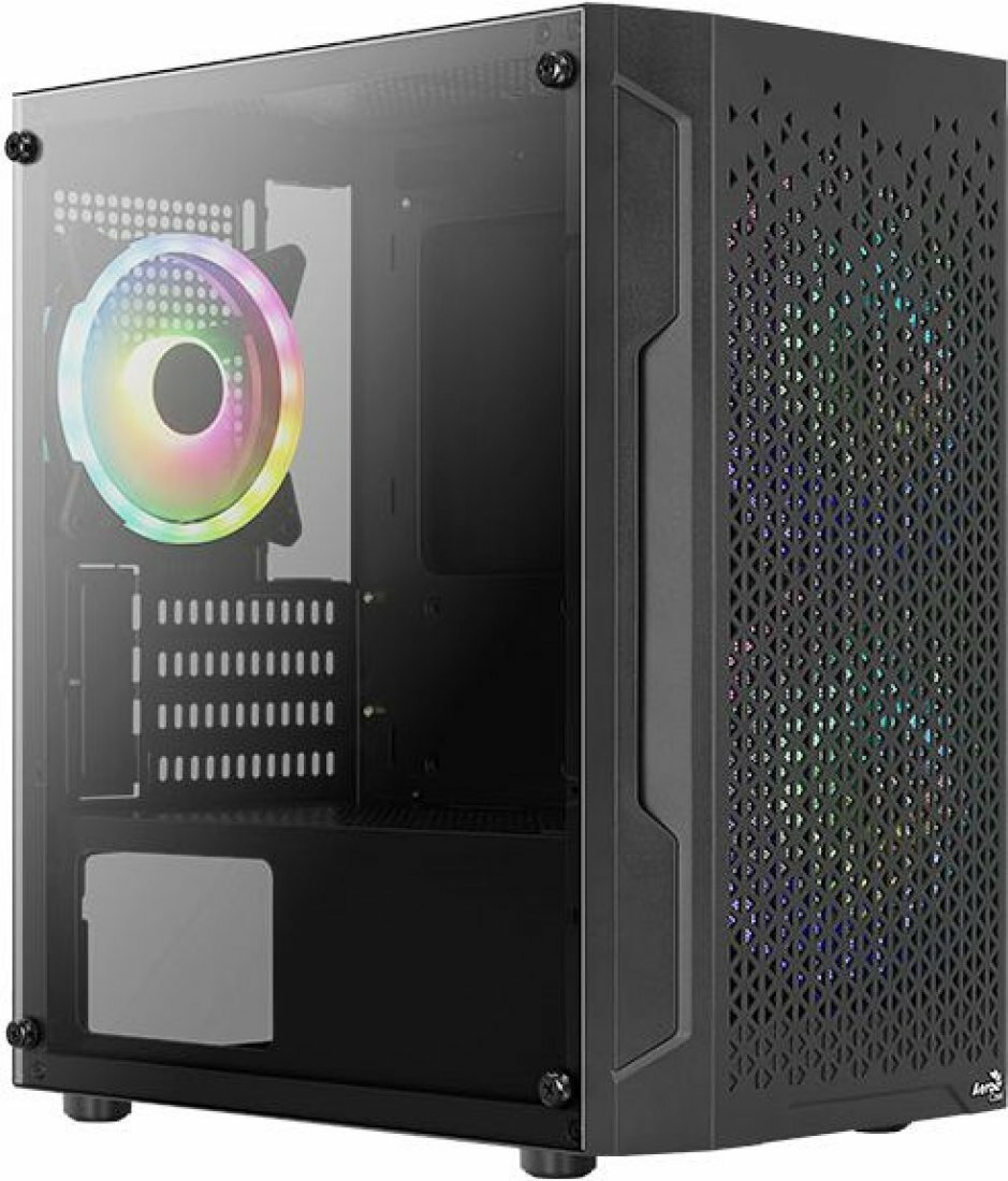 Компьютерный корпус Aerocool Trinity Mini-G-BK v2 черный без БП mATX 6x120mm 1xUSB2.0 2xUSB3.0 audio bott PSU