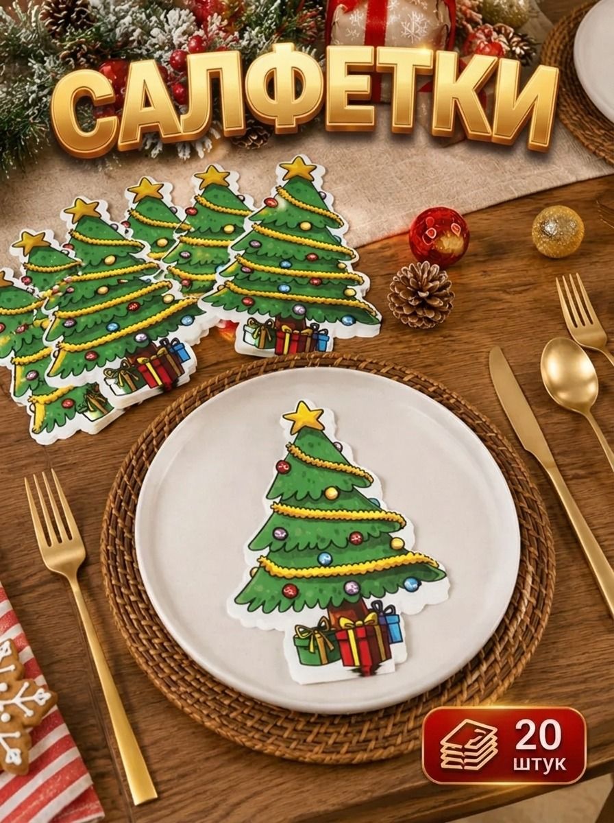 Бумажные салфетки, 20 шт.