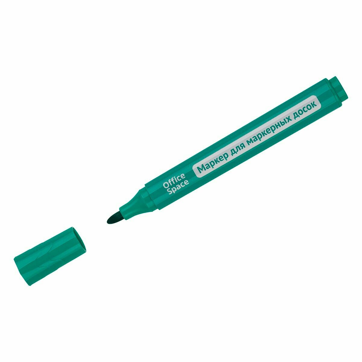 Маркер для досок OfficeSpace Bullet (круглый наконечник, 2.5мм, зеленый) (WBM_63973), 12шт.