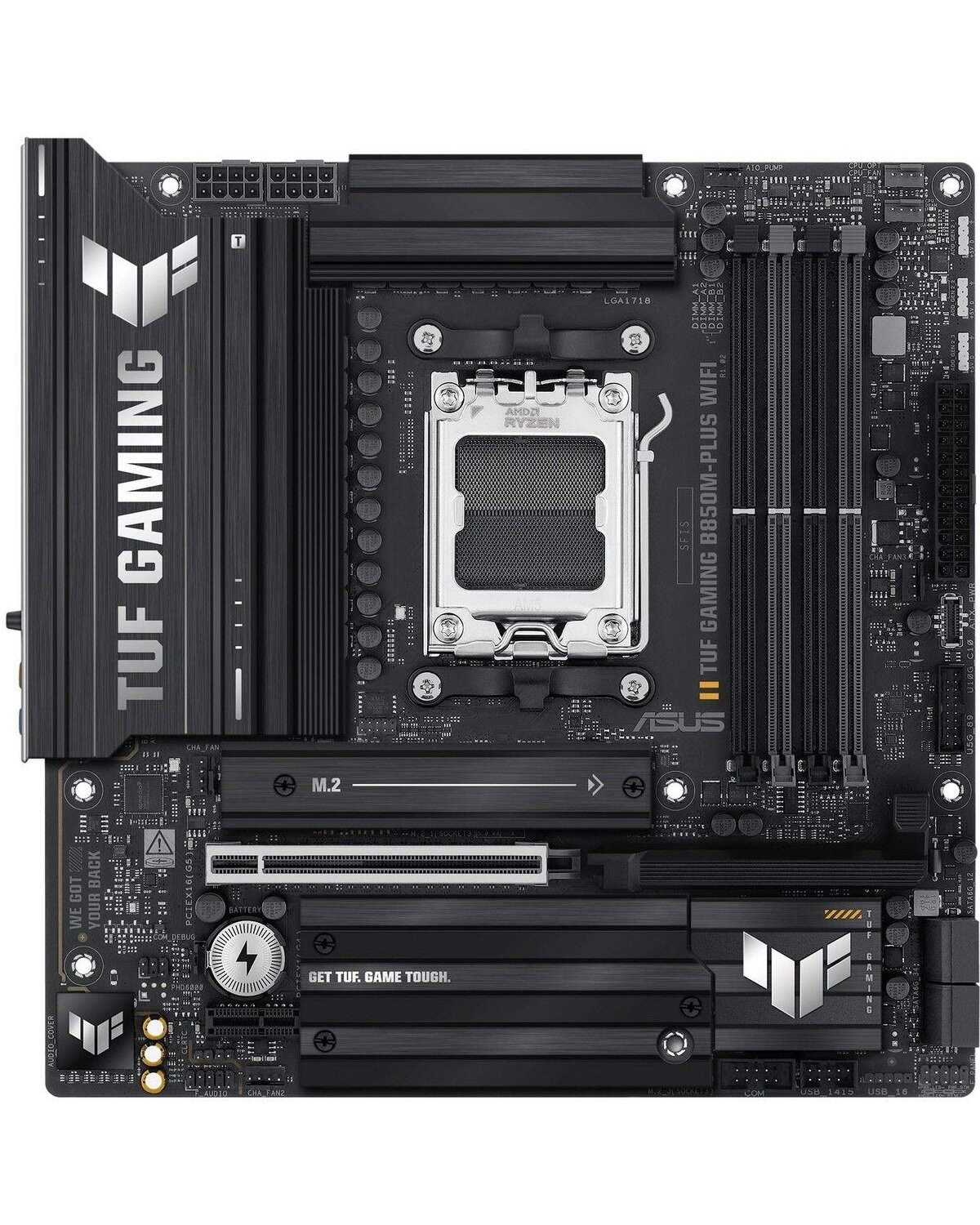 Материнская плата ASUS TUF GAMING B850M-PLUS WIFI Micro-ATX AM5 AMD B850 4xDDR5 (256ГБ)