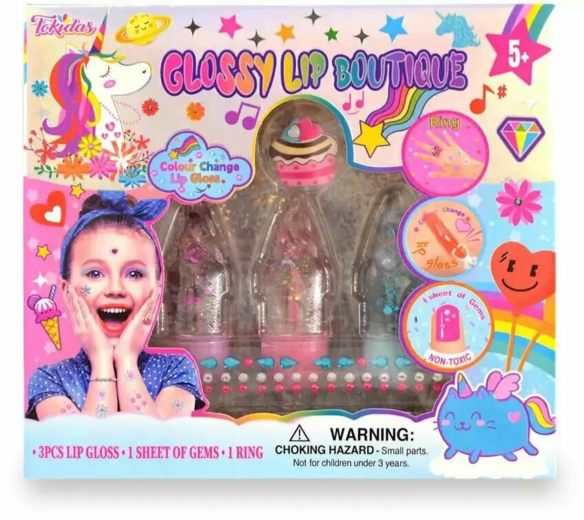 Набор детской косметики Tokidas помады-хамелеоны, кольцо, аксессуары