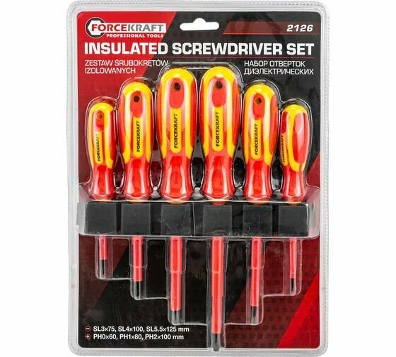 Отвертки диэлектрические, набор 6 предметов FORCEKRAFT