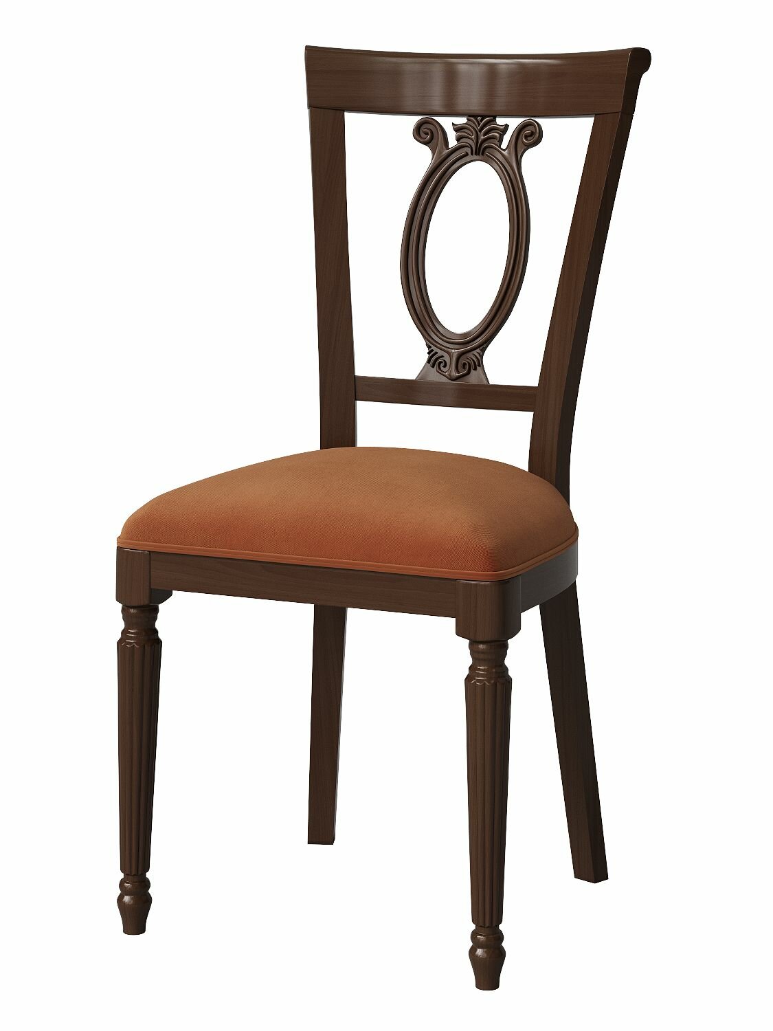 Стул деревянный лола, массив бука, темный орех , без патины , терракотовый