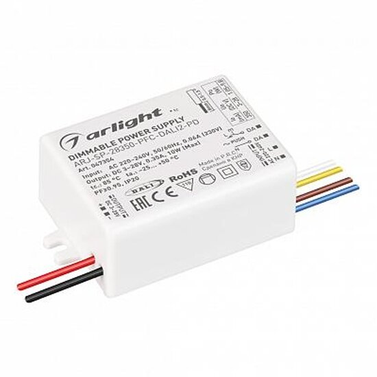 Блок питания Arlight ARJ-SP-28350-PFC-DALI2-PD 10W, 3-28V, 350mA , IP20 Пластик