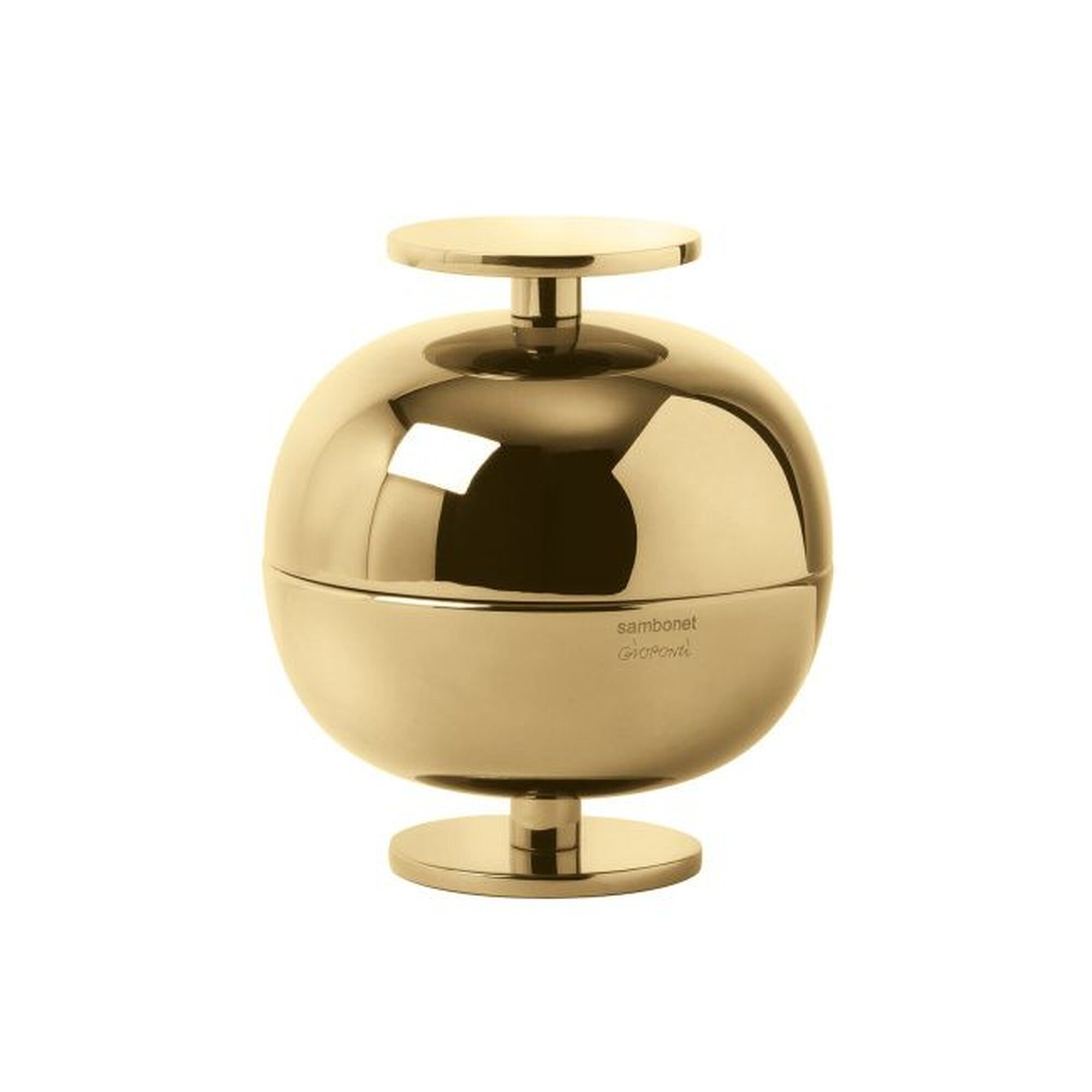 Декоративная чаша на ножках с крышкой Sambonet Gio Ponti 55561G11нержавеющая сталь,12,5 см, цвет золотой