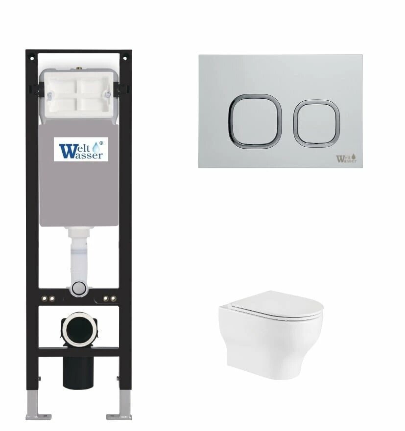 Комплект унитаз с инсталляцией Weltwasser amberg 350 + erlenbach 004 gl-wt rd-wt 10000012292