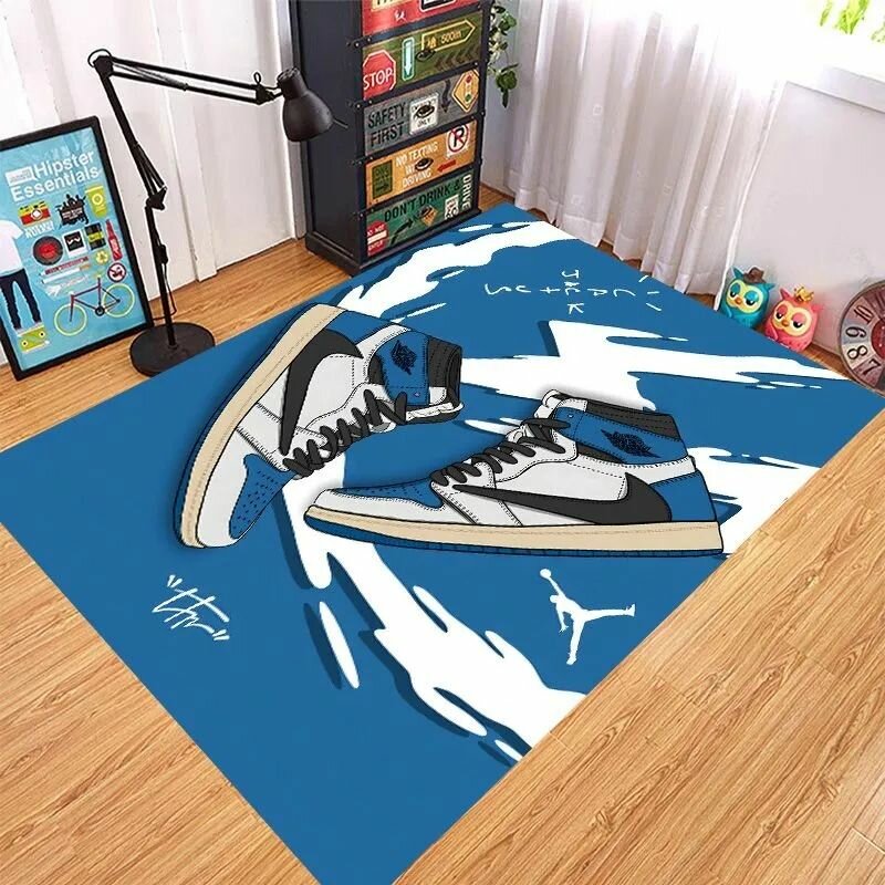 Ковер безворсовый "Любимые кроссовки Air Jordan моей бабушки." 60x90см.