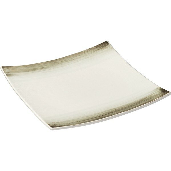 Тарелка «Айсио» квадратная, фарфор, 196✕196✕31 мм, белый, серый (Kunstwerk)