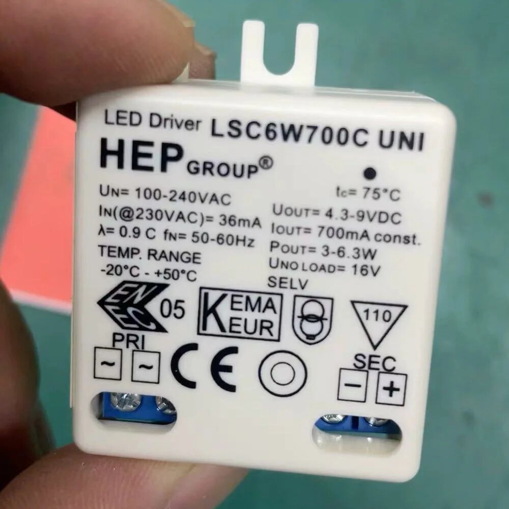 HEP Встроенный трансформатор освещения LSC6W320 LSC6W700C UNI 6 Вт 3-6.3W 4.3-9V 700mA
