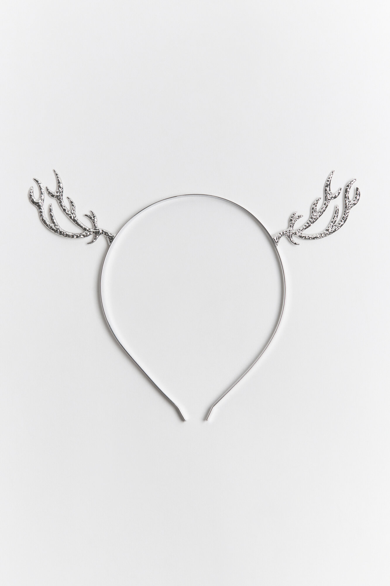 Ободок Befree BF2545170007, с оленьими рожками, текстиль, серебристый