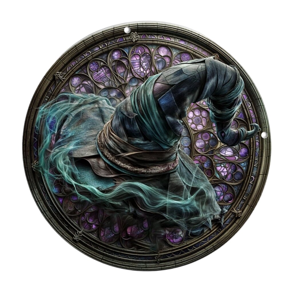 Витражи для окон, стеклянные панели с шляпой ведьмы, декор для стен