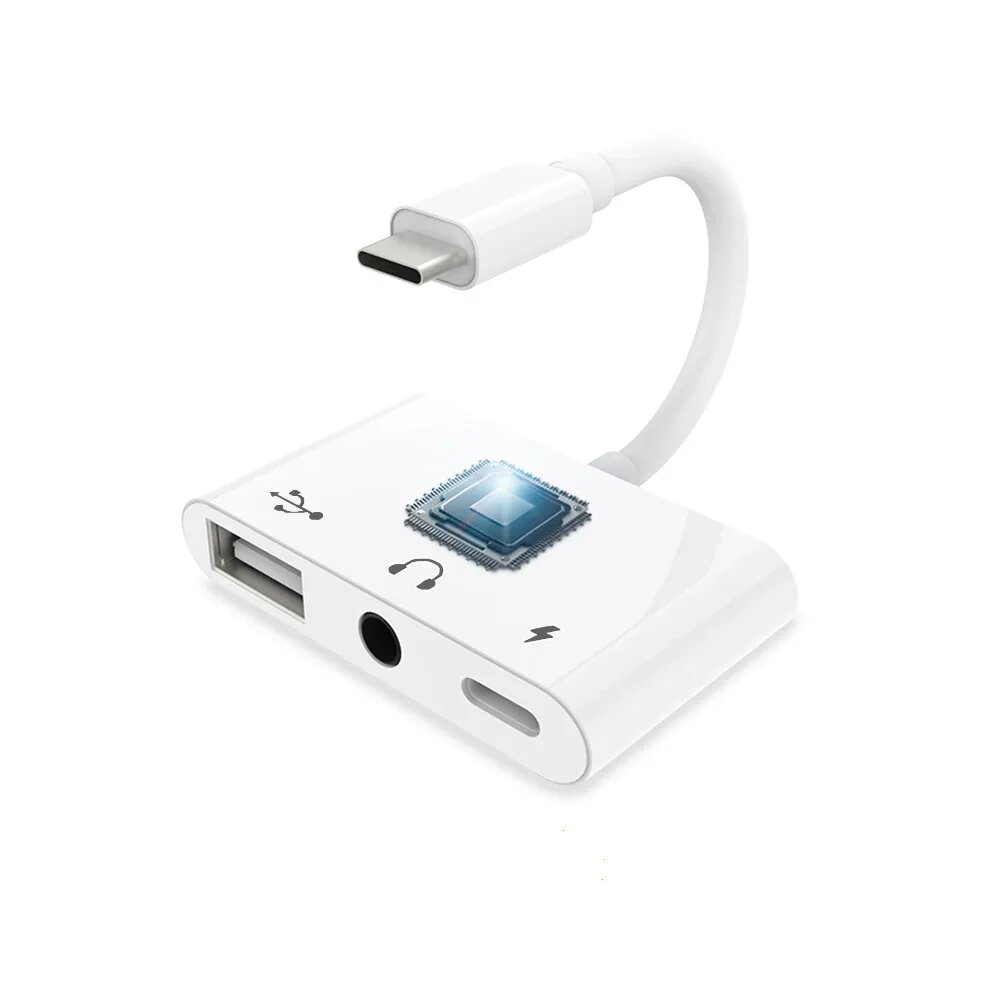 Адаптер USB Type C к RJ45 Ethernet Lan/кабель-шнур iPad USB C OTG 3,5 мм Aux аудиоадаптер/считыватель карт/разъем Поддержка PD 60 Вт, OTG 3 IN 1