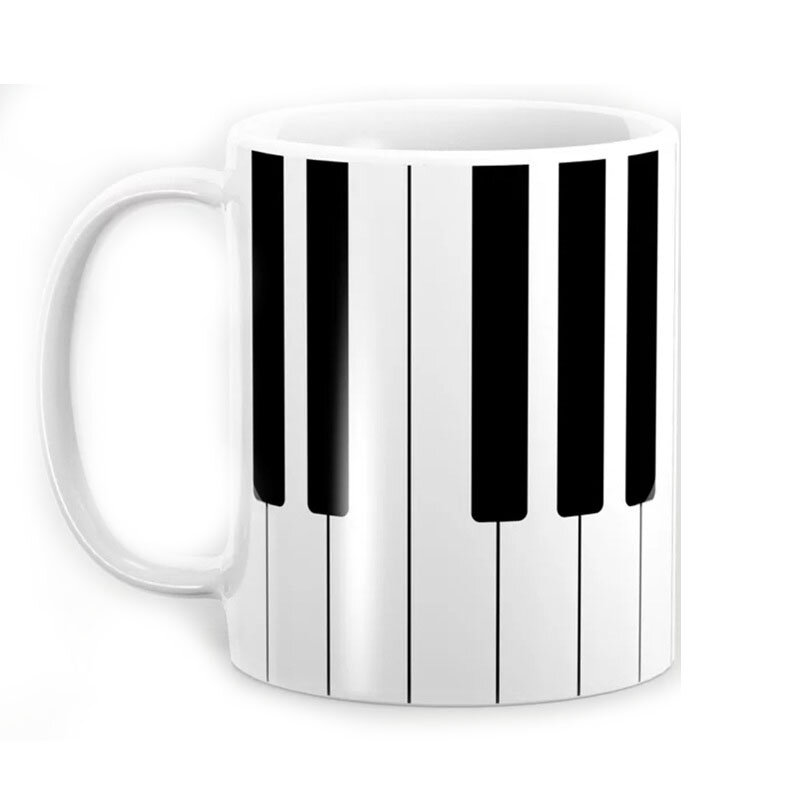 Керамическая кружка «Клавиши пианино» — 350 мл — идеально подходит для музыкантов и меломанов