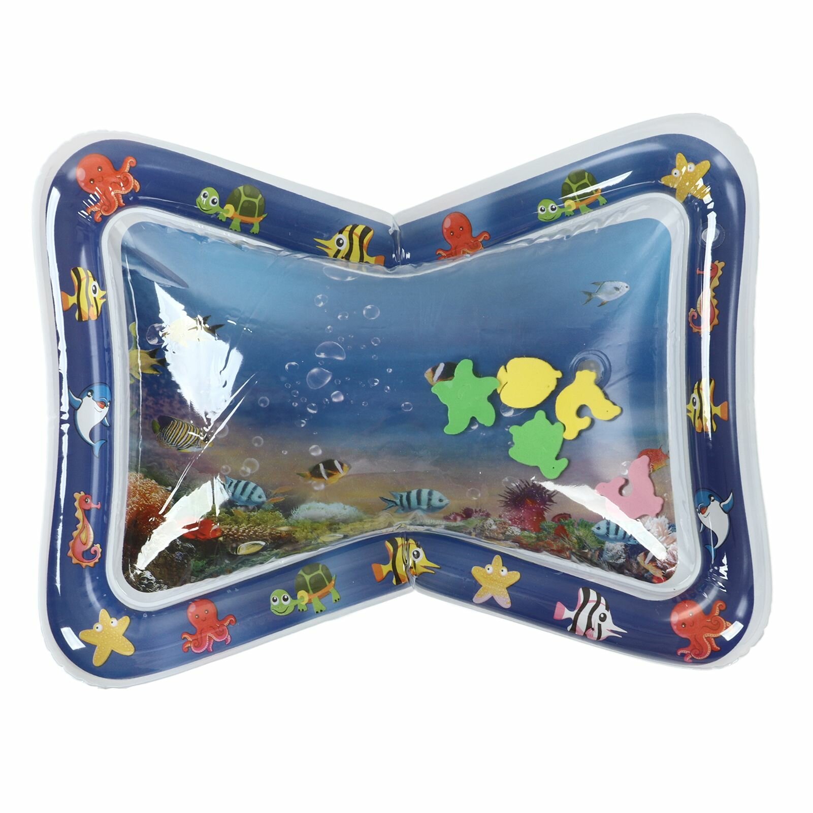 Надувной водяной коврик для младенцев, идеален для времени на животике, стиль морского дна, износостойкий PVC, для детей и малышей