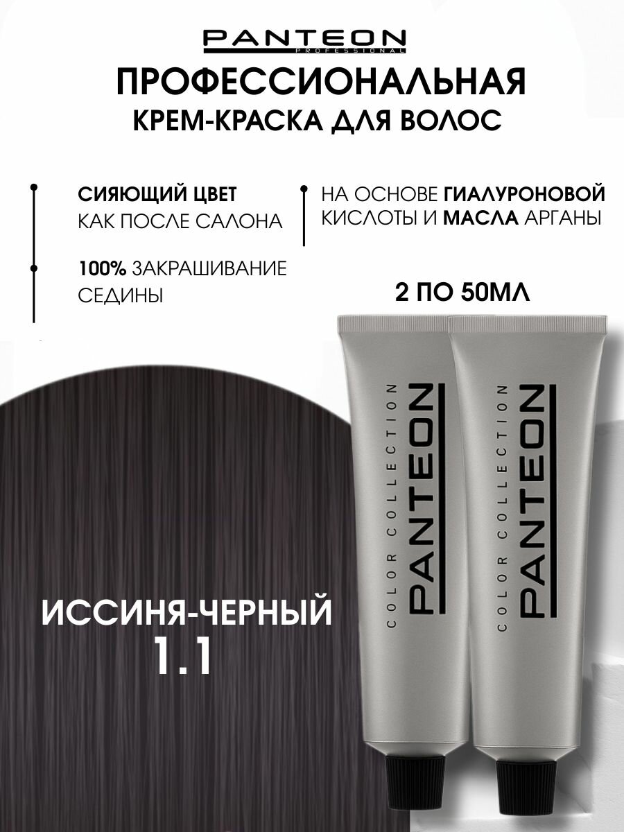 Краска для волос Panteon тон №1.1, иссиня-чёрный 100 мл
