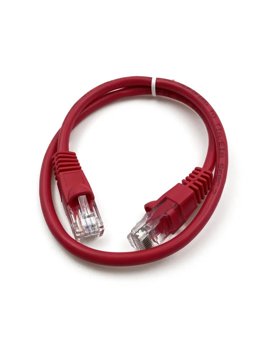 Патч-корд UTP-5E-0.5M-R UTP 4 пары cat5E CCA molded 0.5м