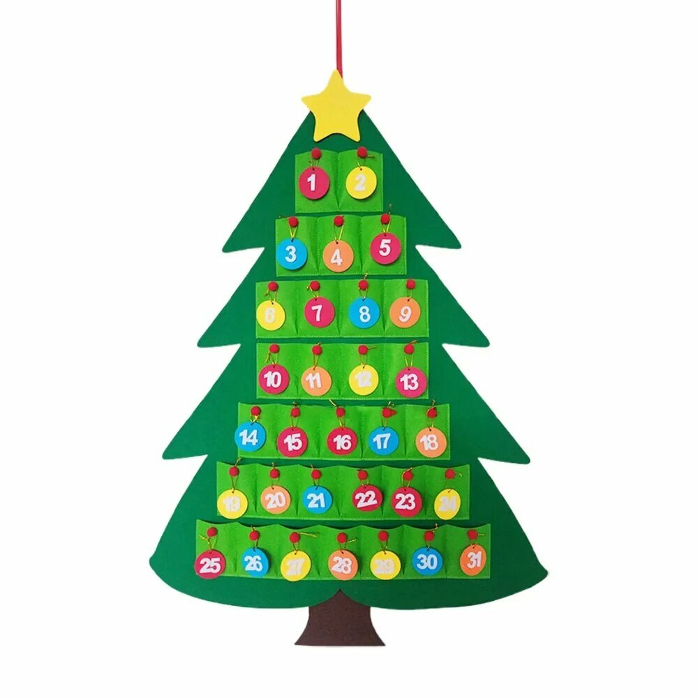 Детская Фетровая Рождественская Елка Рождественский Адвент-календарь