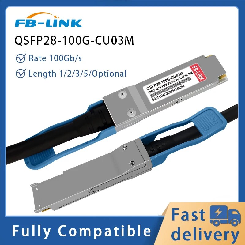FB-LINK QSFP28 Stacking Cable 100G, 100G DAC-30AWG-1M