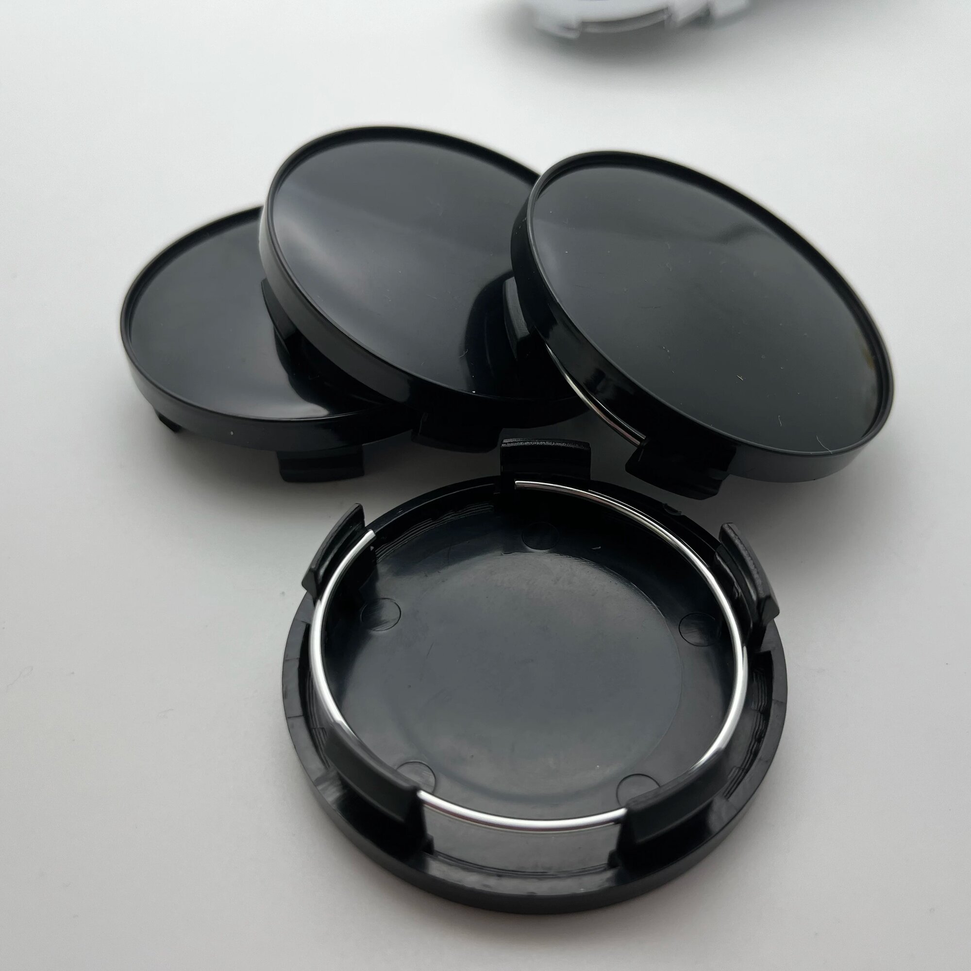 4 шт./компл. ABS 58 мм (54 мм) подходит для значка 56 мм, хромированные автомобильные колесные диски, центральные колпаки, колпаки, аксессуары для стайлинга автомобилей, 58mm Black Cap, 4Pcs Wheel cap