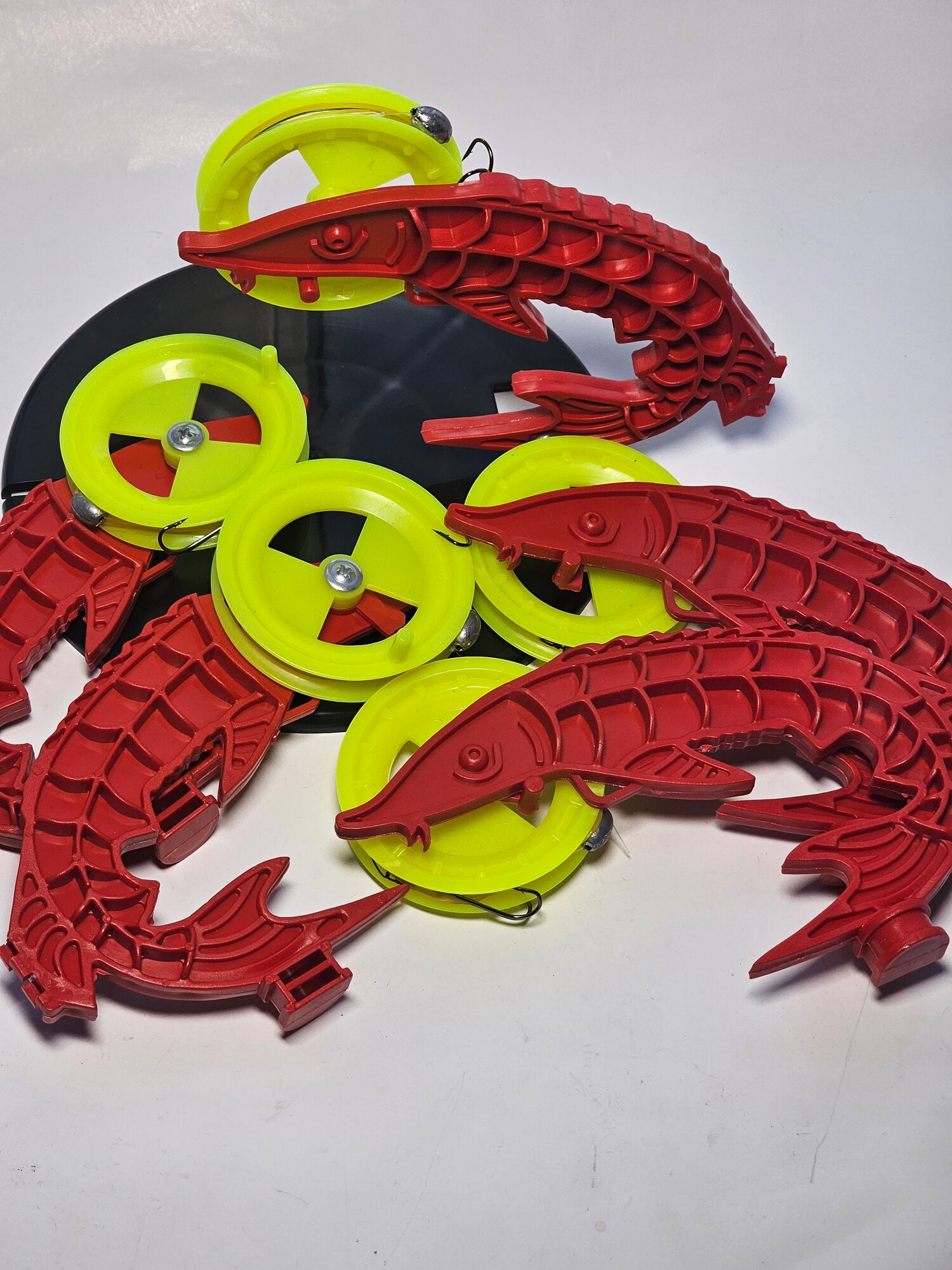 Набор оснащенных жерлиц Fisher Mania осетр 5 шт./Жерлица усиленная зимняя на усиленной подставке складная.