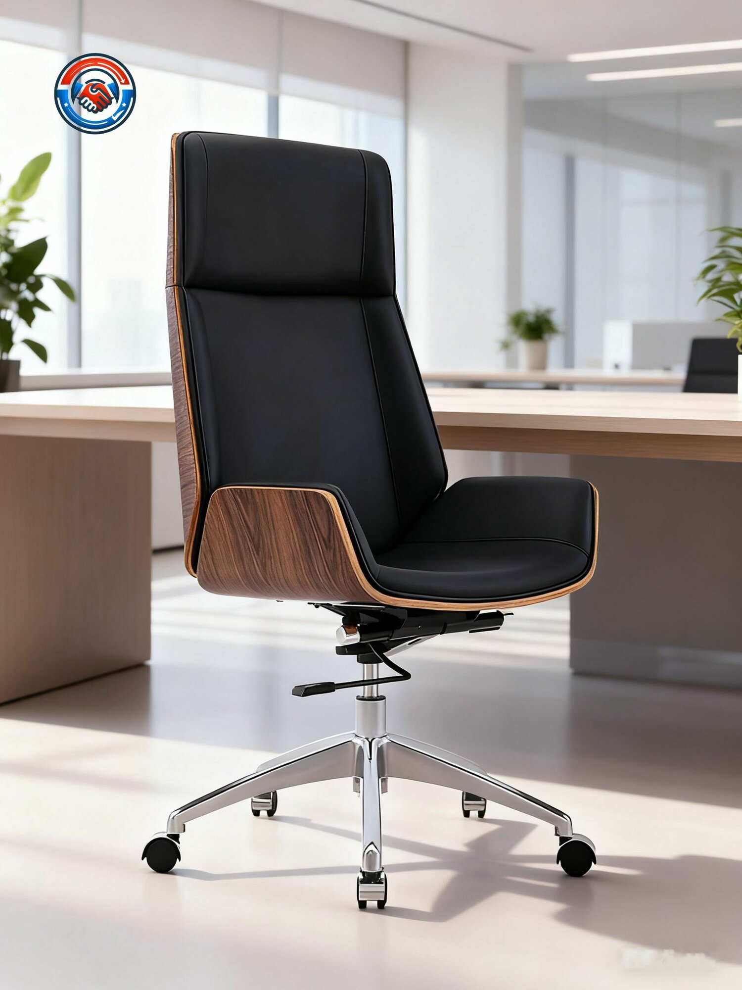 Эргономичное кресло руководителя на колесах для директора, президентское офисное кресло с анатомической спинкой и газлифтом, стул босса в кабинет руководителя