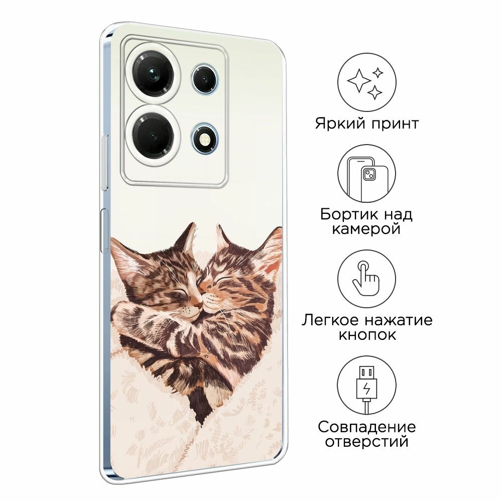 Чехол на Infinix Note 30 4G / Инфиникс Нот 30 4G с принтом "Влюбленные котейки - 14 февраля" — фото 1