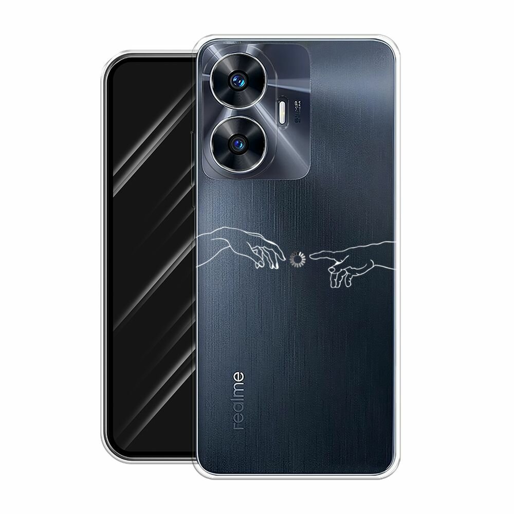 Чехол на Realme C55 / Реалми C55 с принтом "Загрузка творения", прозрачный — фото 1
