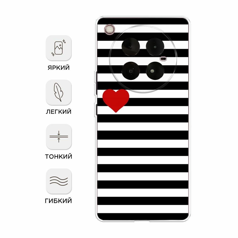 Чехол на Infinix Zero 40 4G / Инфиникс Зеро 40 4G с принтом "Красное сердце" — фото 1