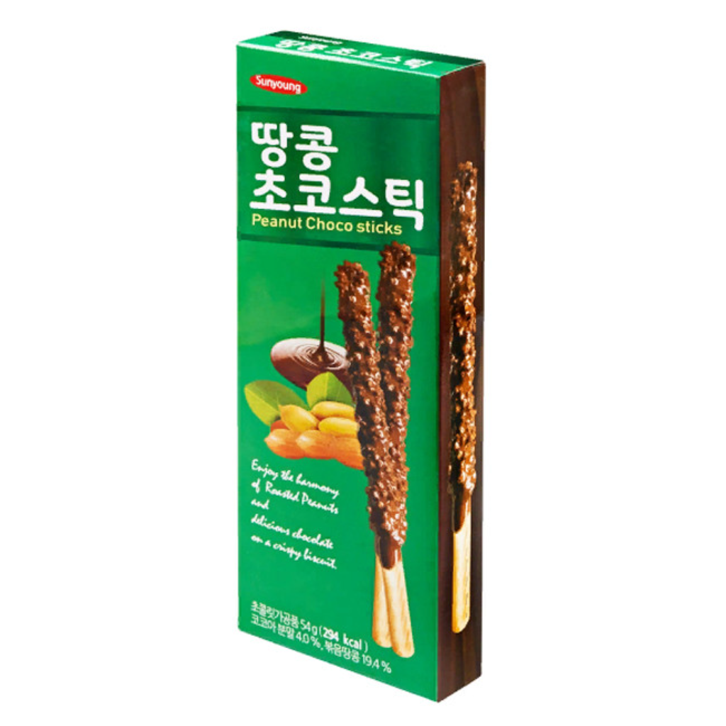 Печенье-палочки Sunyoung шоколадные с арахисом 54 г, Южная Корея