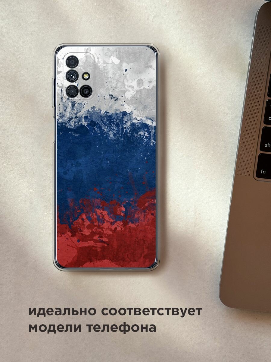 Чехол на Samsung Galaxy M31s / Самсунг Галакси M31s с принтом "Флаг России неровный" — фото 1