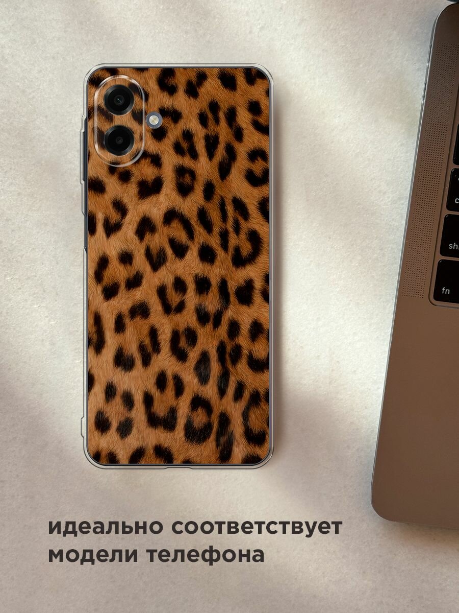 Чехол на Samsung Galaxy A07 / Самсунг А07 с принтом "Мех леопарда" — фото 1